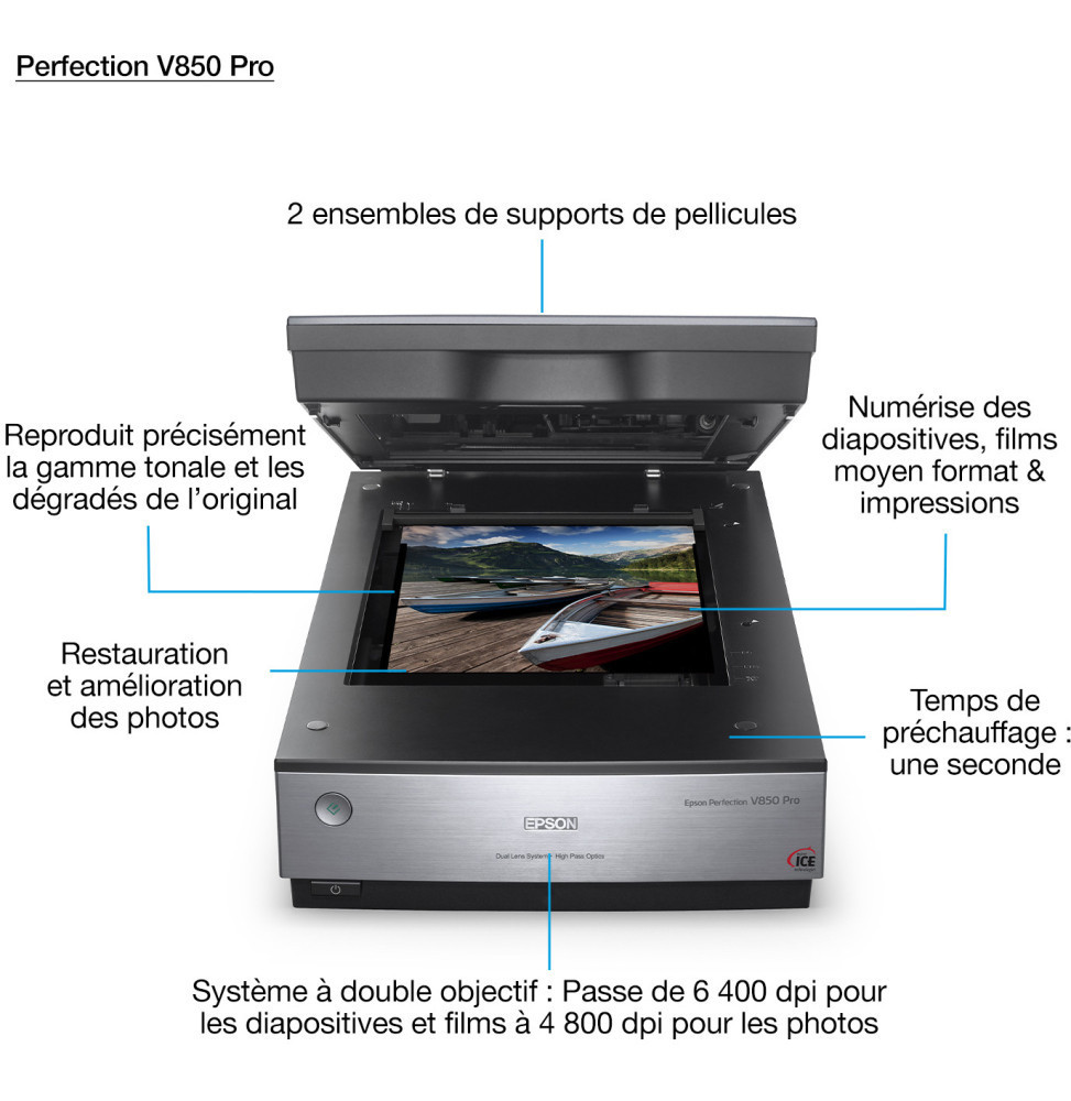 Scanner Epson Perfection V850 Pro (B11B224401) PRIX MAROC